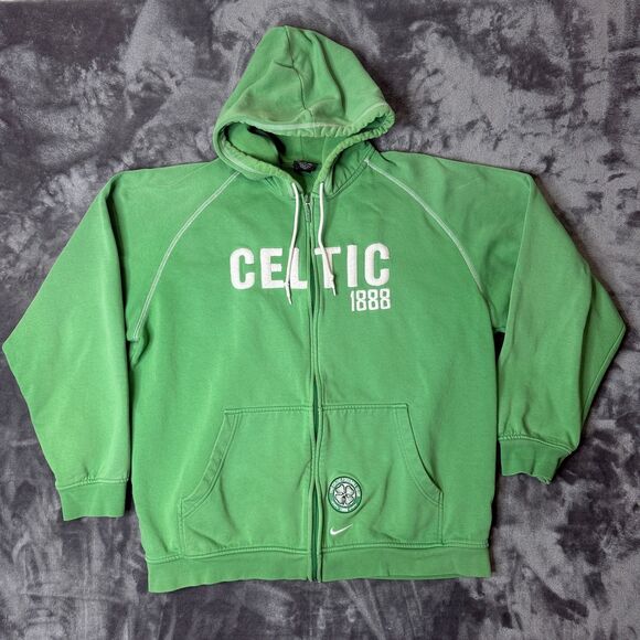 Nike | Shirts | Vintage Y2k Nike Teams Celtic Fc Glasgrow Scotland Lime Green Fullzip Hoodie Xl ...